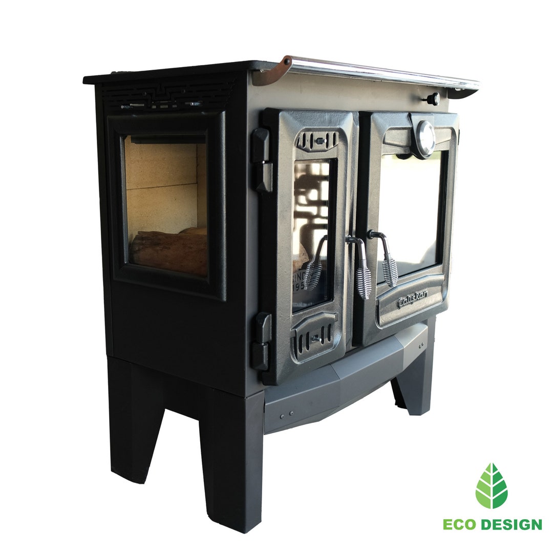 216 3D Gourmet Fireplace Stove for Farmhouses and Tiny Houses, Cast ...