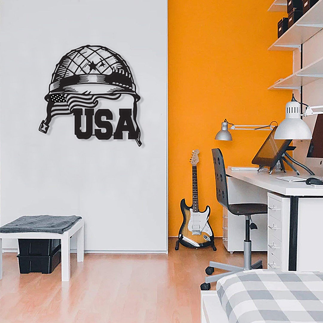 US Army Soldier Helmet American Soldier Metal Wall Art Patriotic Gifts ...