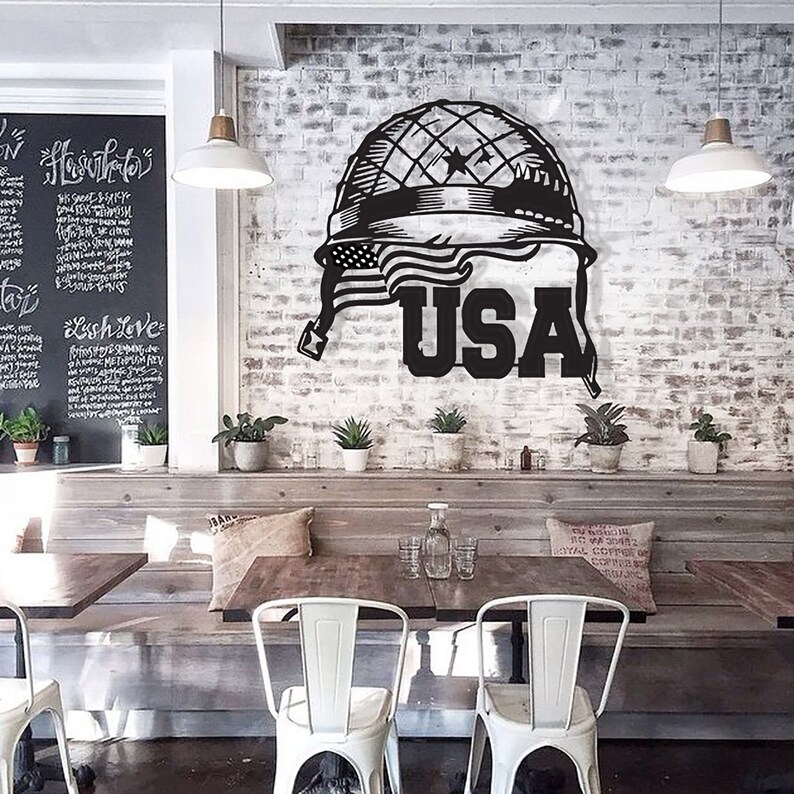 US Army Soldier Helmet American Soldier Metal Wall Art - Etsy