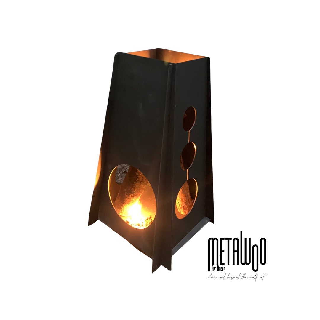 Pyramid Fire Pit, Outdoor Wood Burning Collapsible Pits for Camping ...