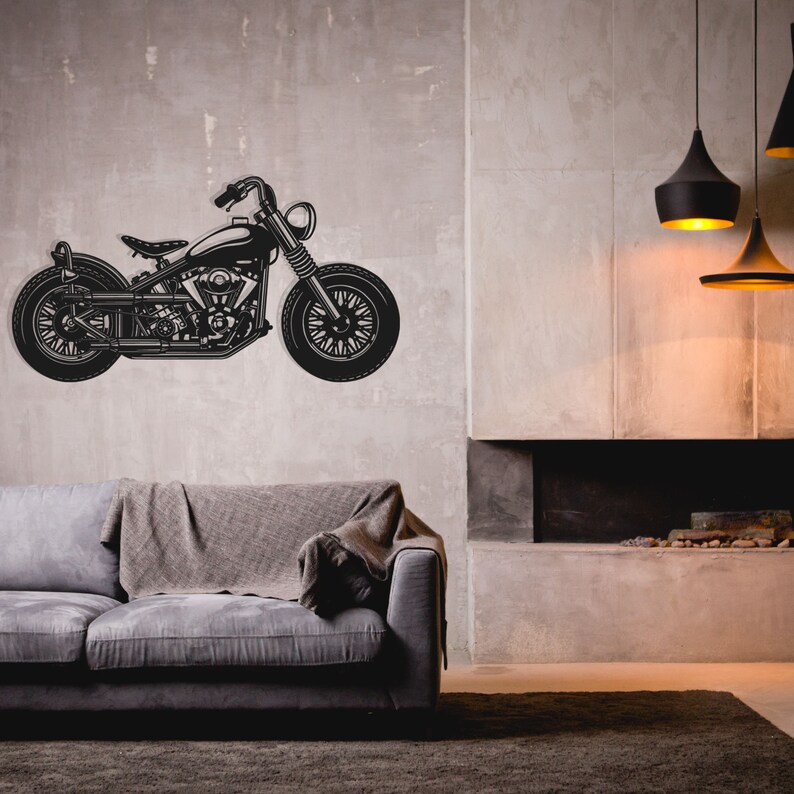 Chopper Garage Sign Motorcycle Metal Wall Decor Metal Wall - Etsy