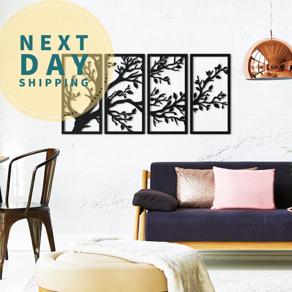 Tree of Life 4 Panels Metal Tree Wall Art Tree Sign Metal - Etsy