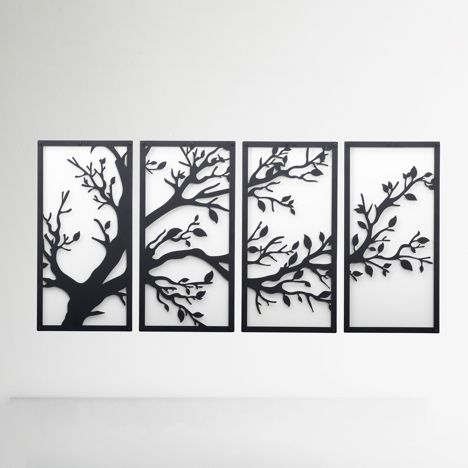Tree of Life 4 Panels Metal Tree Wall Art Tree Sign Metal - Etsy