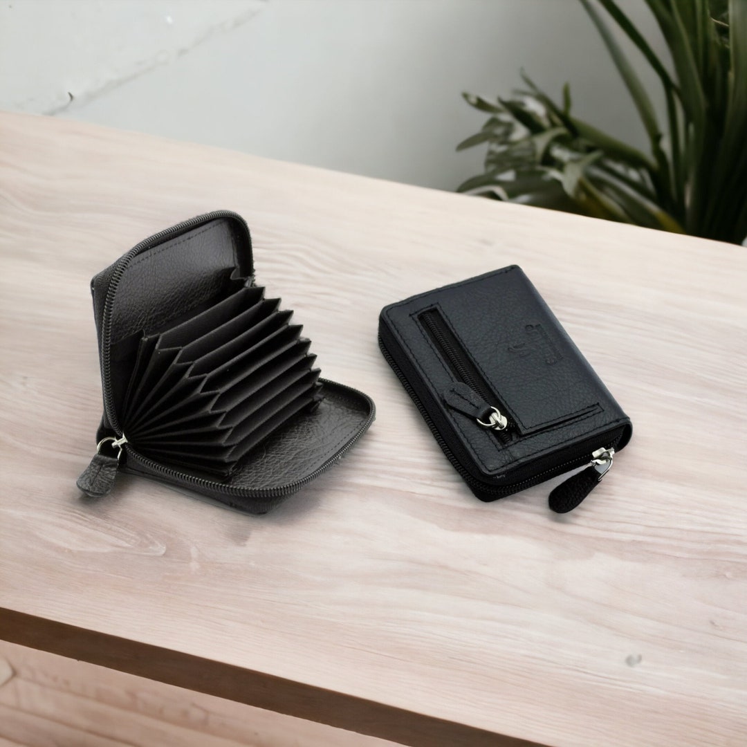 Ladies RFID Real Leather Fan Concertina Credit Card Holder Wallet Purse ...