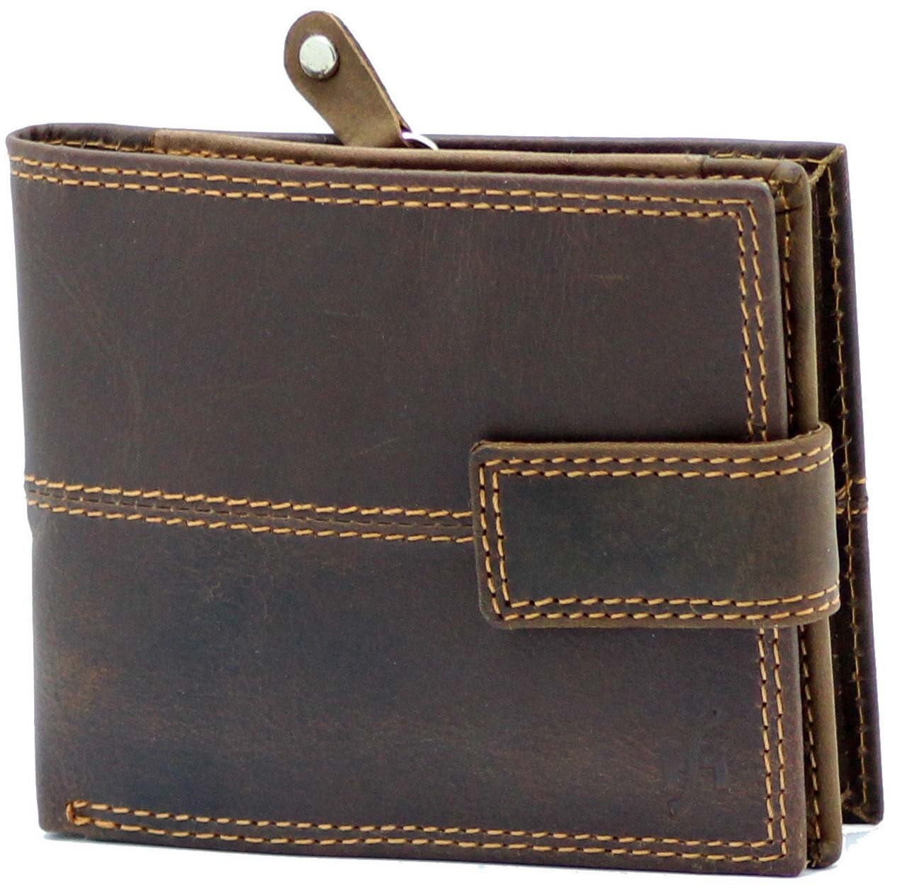 Genuine Distressed Leather RFID Blocking Billfold Wallet for Men High ...