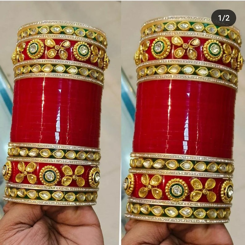 Saundaryam Fashions Dulhan Chuda Red Color Punjabi Bridal Chuda - Etsy