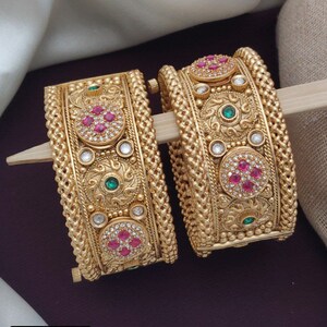 Saundaryam Fashions | Women's Antique High Gold Openable Patla / Bengal ...