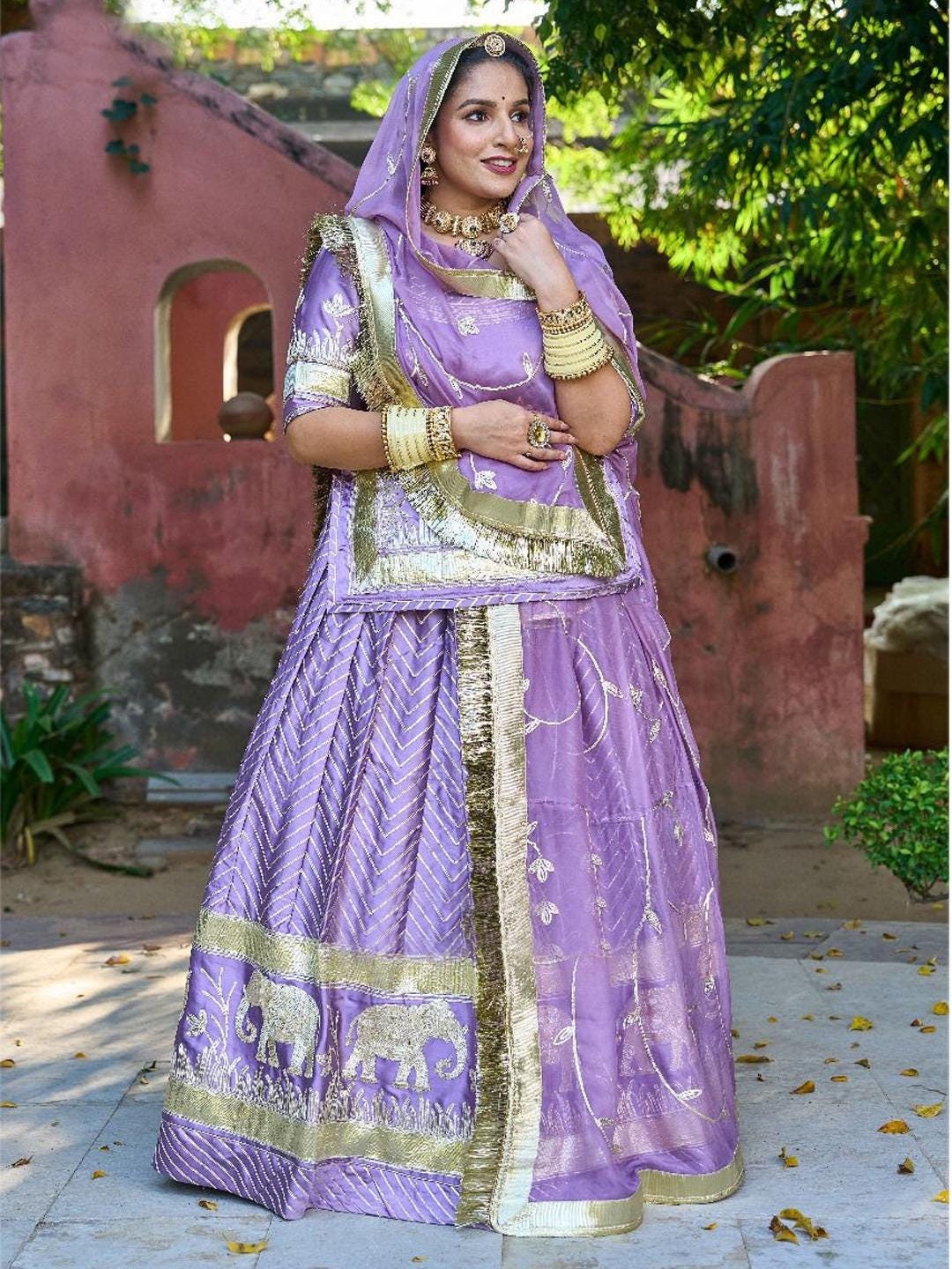 4 Meter Full Gher Satin Humarahi Pure Wedding Traditional Rajputi ...