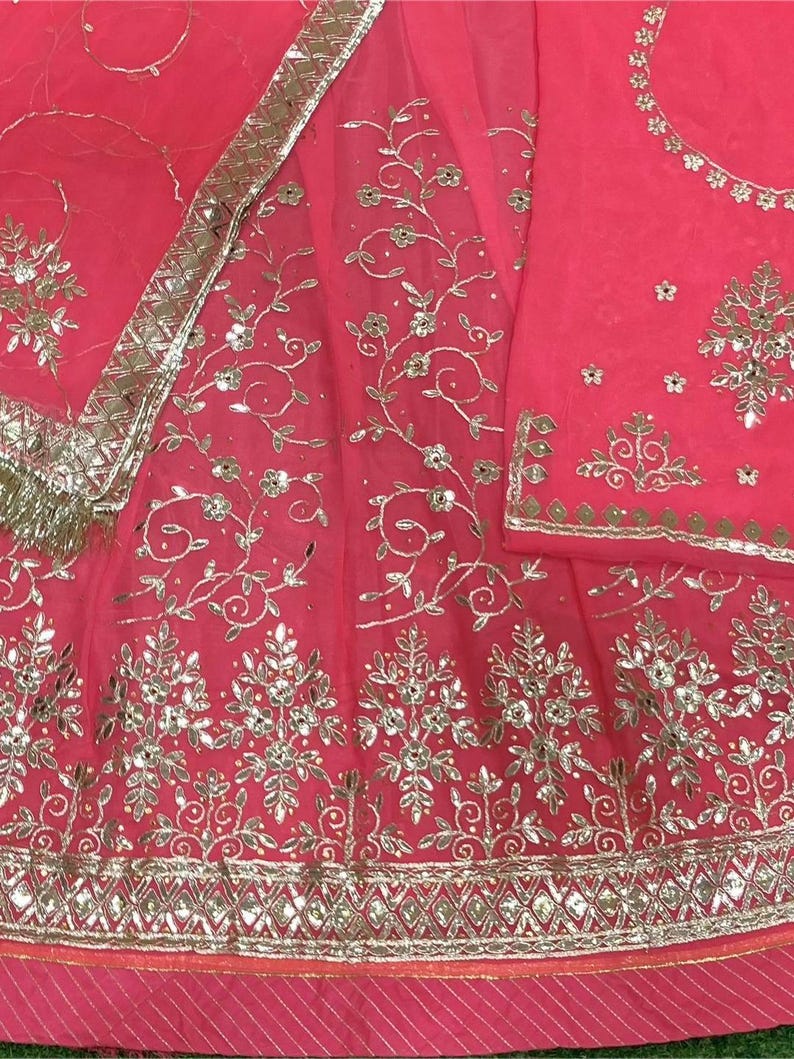 Gota Patti Half Pure Traditional Wedding Rajputi Poshak in Light Orange ...