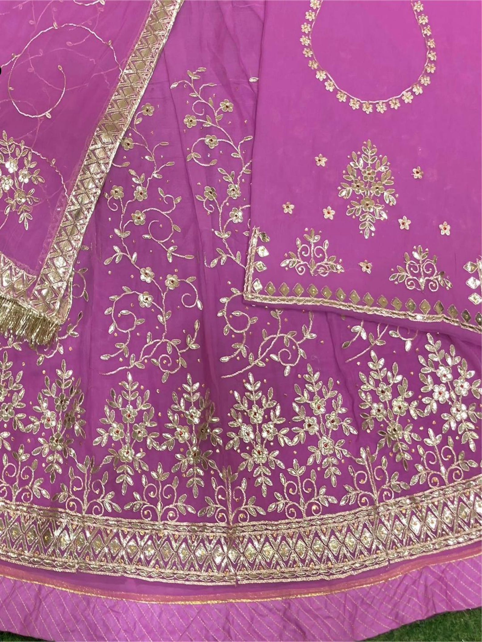 Gota Patti Half Pure Traditional Wedding Rajputi Poshak in Light Orange ...