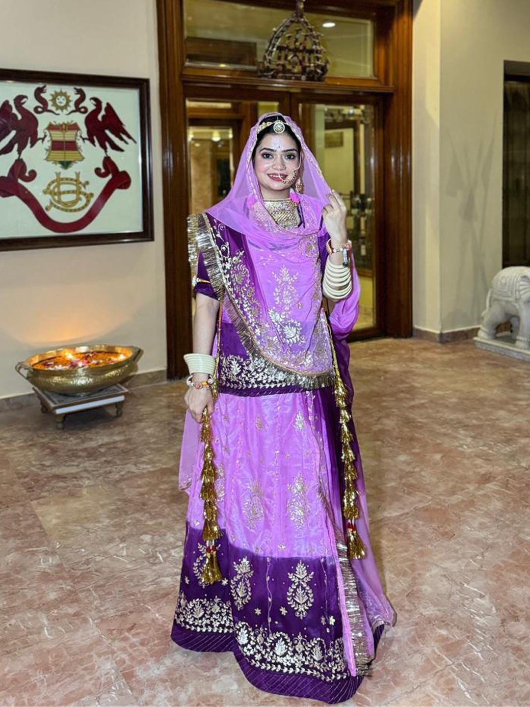 Double Saded Hamrahi Pure Party Wear Festive Gotta Patti Work Rajputi ...