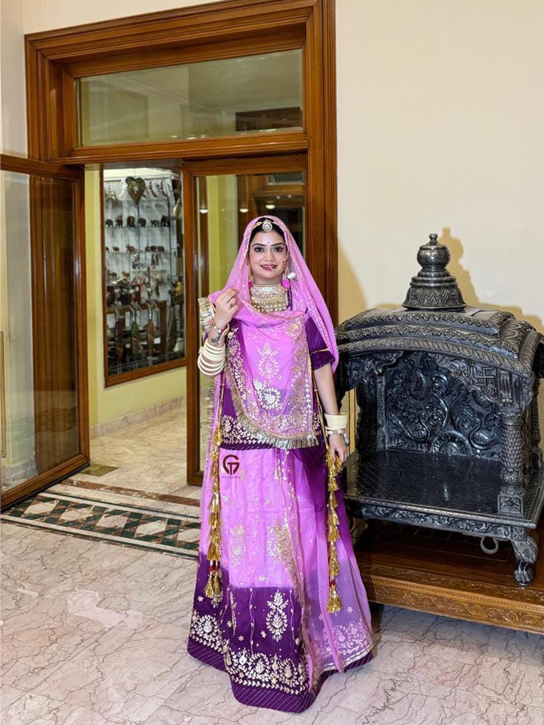 Double Saded Hamrahi Pure Party Wear Festive Gotta Patti Work Rajputi ...