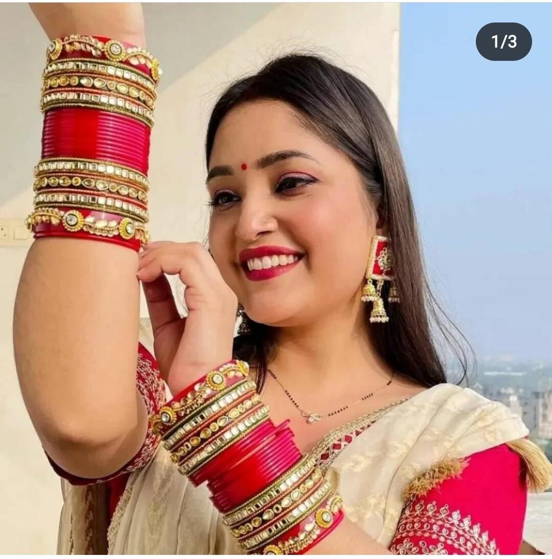 Saundaryam Fashions| Dulhan Chuda Red Color Punjabi Bridal Chuda - Etsy