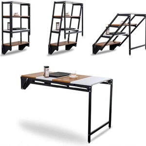 Build Plans Wall Folding Table, Convertible Folding Desk With Rotating ...