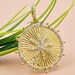 New Sunburst Pendant, 14K Yellow Gold Plated Diamond Pendant, Handmade ...