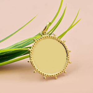 New Sunburst Pendant, 14K Yellow Gold Plated Diamond Pendant, Handmade ...