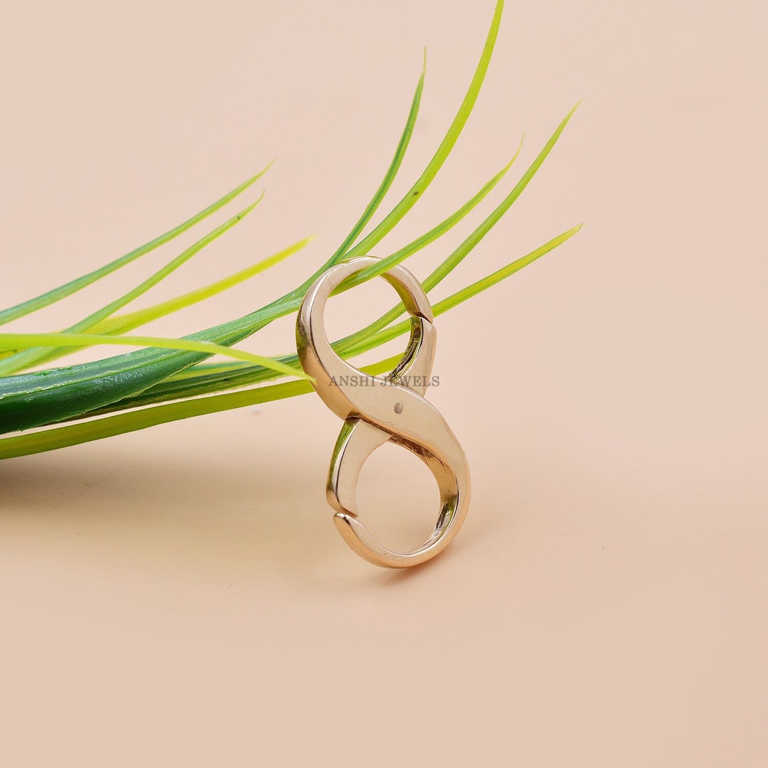 14K Rose Gold Plain Infinity Charm Lock, Connector Lock Jewelry - Etsy