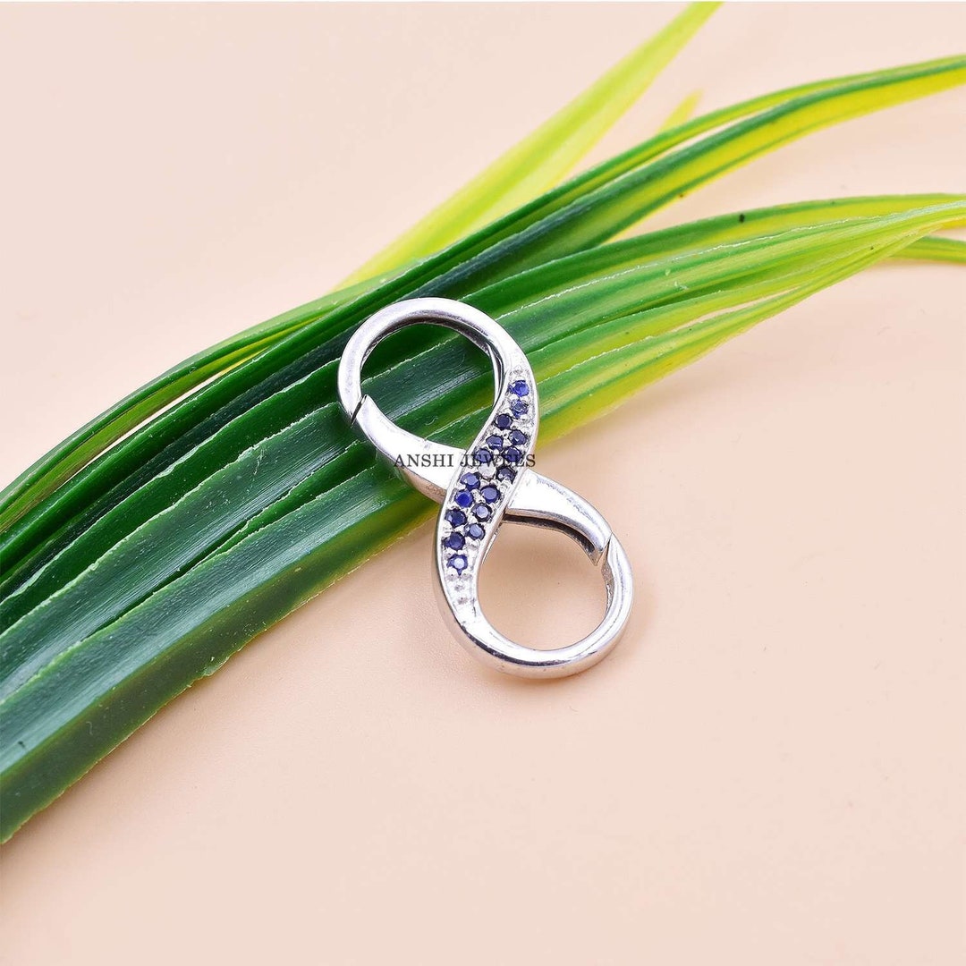 925 Sterling Silver Infinity Lock Blue Sapphire Infinity Charm Jewelry ...