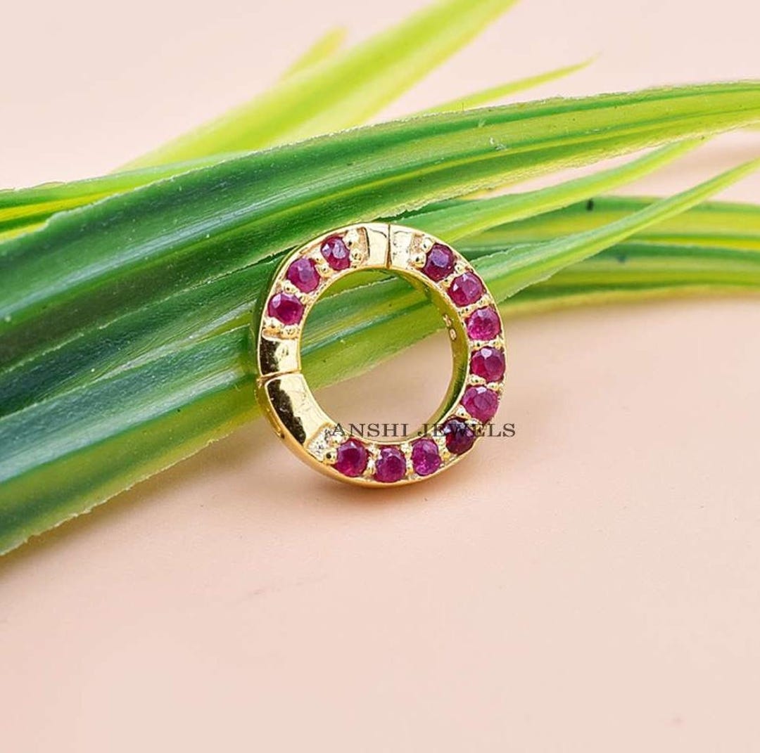 14k Yellow Gold Ruby Jewelry Connector, Vintage Clasp Lock (12x12 Mm) - Etsy