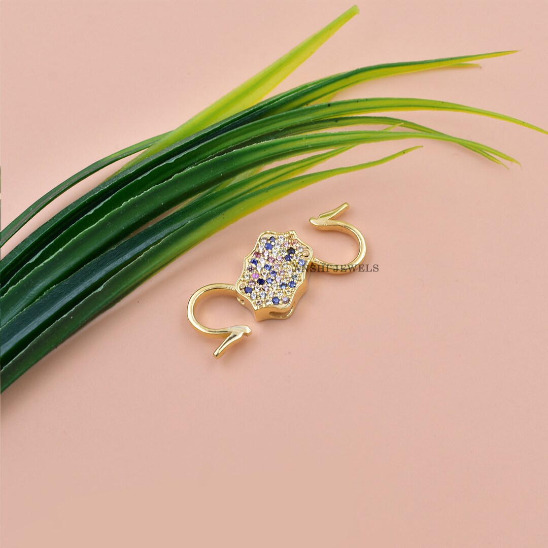 14K Gold Vermeil Padlock, Vintage Jewelry Padlock, Jewelry Connector ...