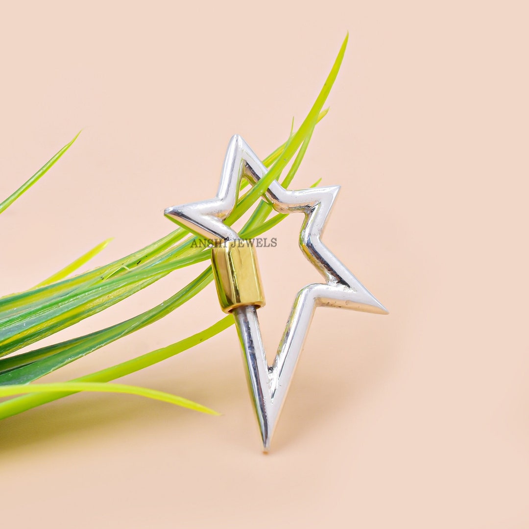 925 Sterling Silver Lock, Silver Star Lock Jewelry, Plain Star Lock ...