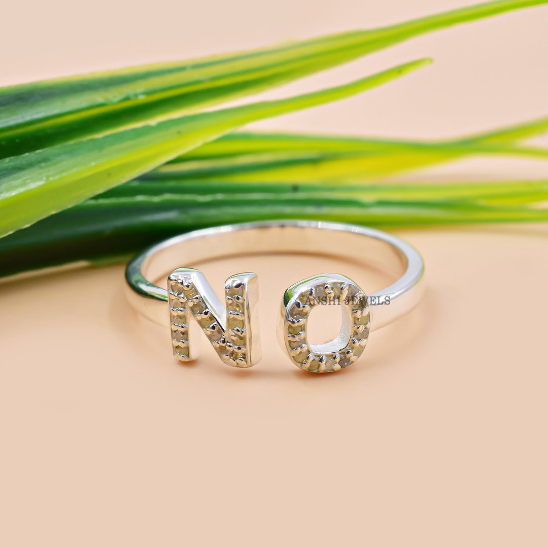 Sterling Silver Initial Letter Ring, Custom Stacking Dainty Gift for ...