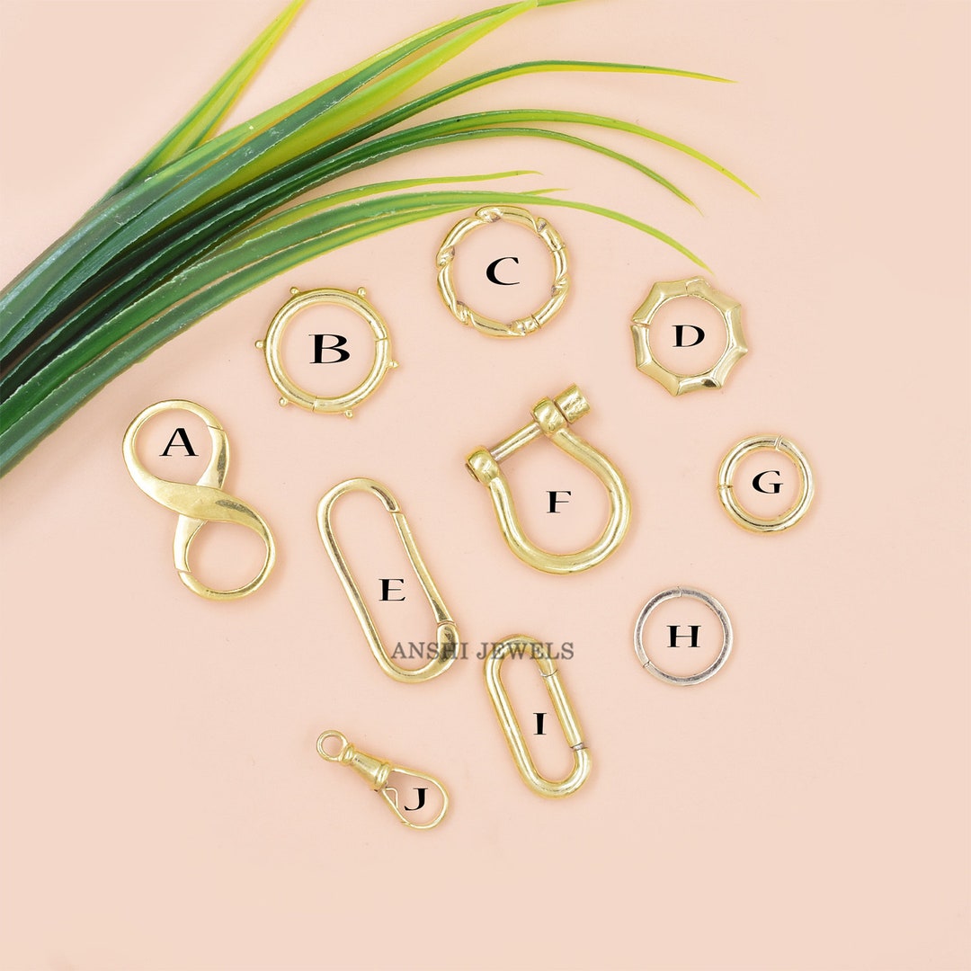 14K Yellow Gold Plated Charm Holders, Wholesale Designer Lock Jewelry ...