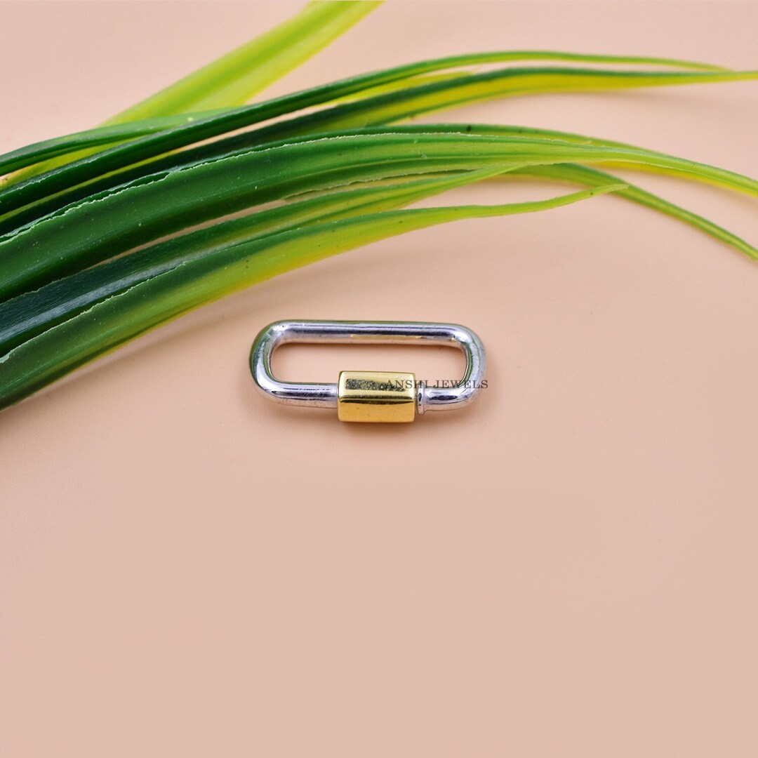 925 Silver Screw Carabiner Lock, Jewelry Connector Screw Lock, Plain ...