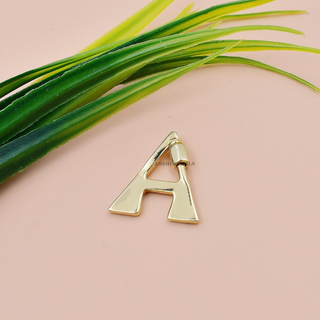 14K Yellow Gold Letter Lock Custom Initial A Letter Lock Jewelry - Etsy