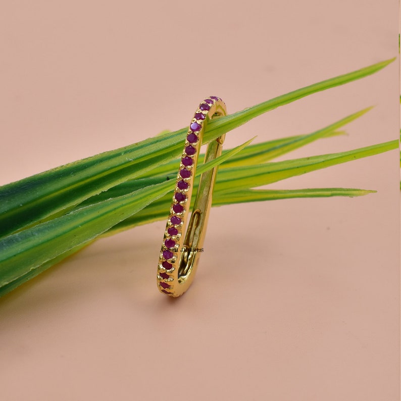 14K Yellow Gold Plated Ruby Enhancer Charm Lock, Oval Clicker Push Lock ...