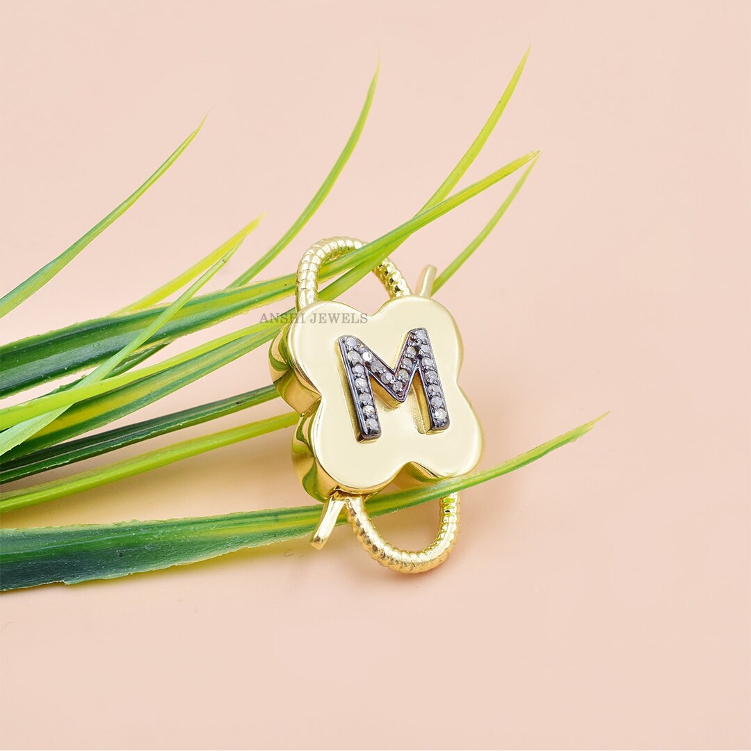 Handmade Sterling Silver Diamond Initial M Padlock - Etsy