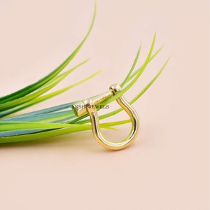 14K Yellow Gold Plated Charm Holders, Wholesale Designer Lock Jewelry, Connector Enhancer Locks ...