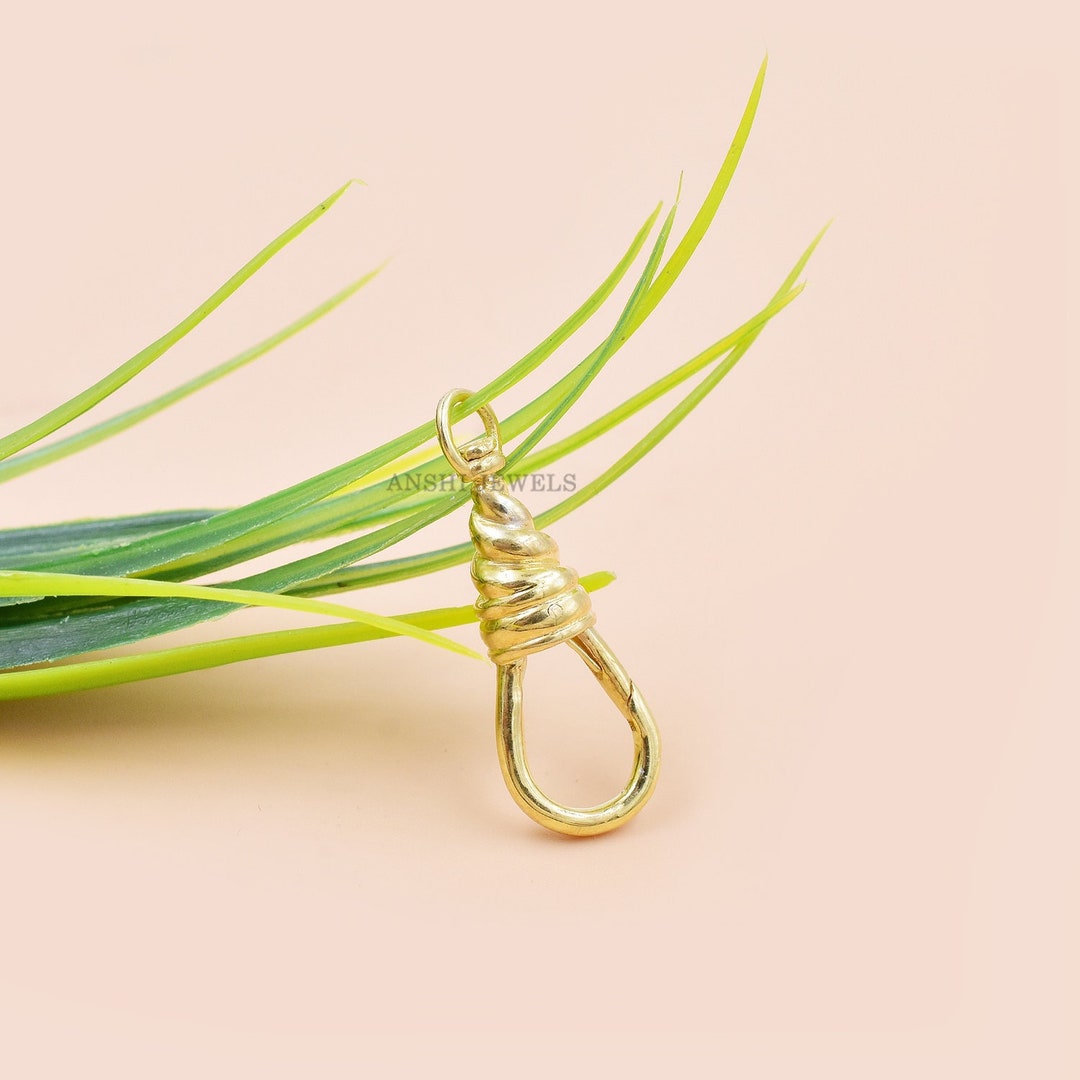 14K Yellow Gold Swivel Lock Plain Gold Swivel Clasp Lock Twisted Shape ...