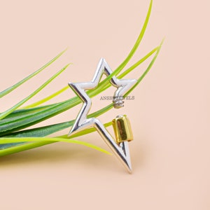 925 Sterling Silver Lock, Silver Star Lock Jewelry, Plain Star Lock ...