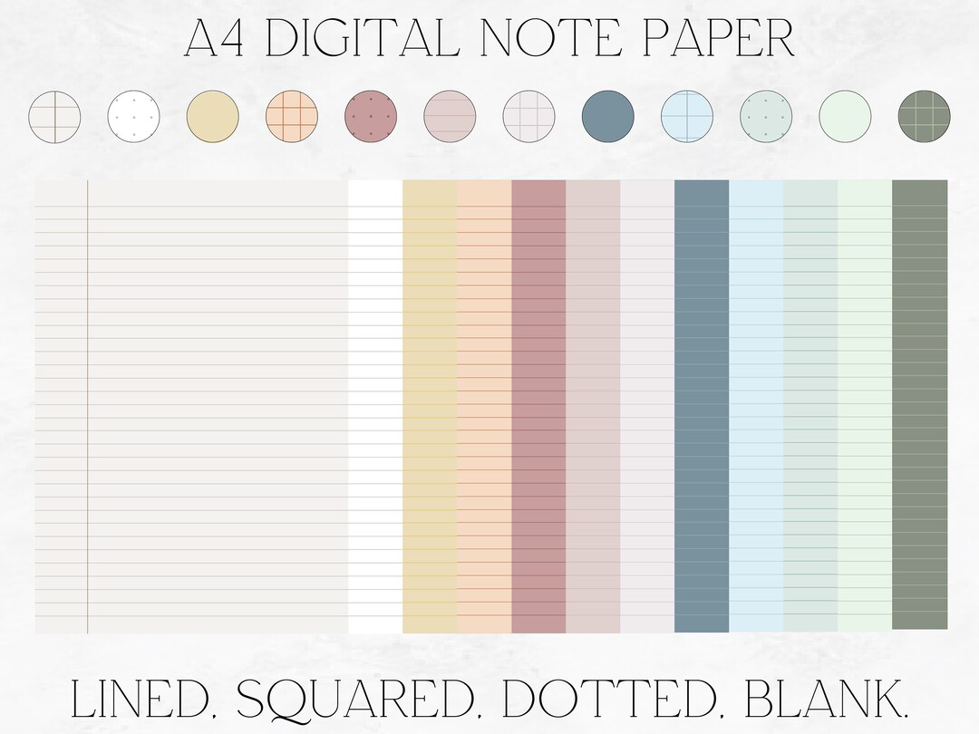Digital Note Paper For Goodnotes Onenote Notability PDF Printable 
