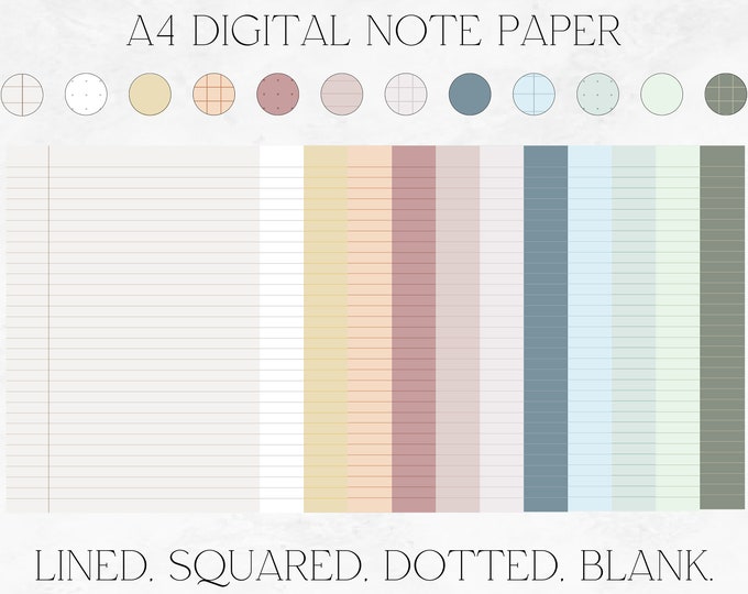 168 Paper Texture Digital Note Taking Template, Dot, Grid, Lined ...