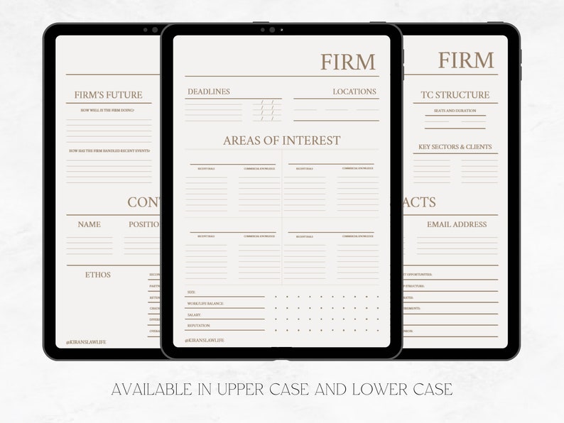 Law Firm Research Template for Students Digital and Printable Goodnotes ...