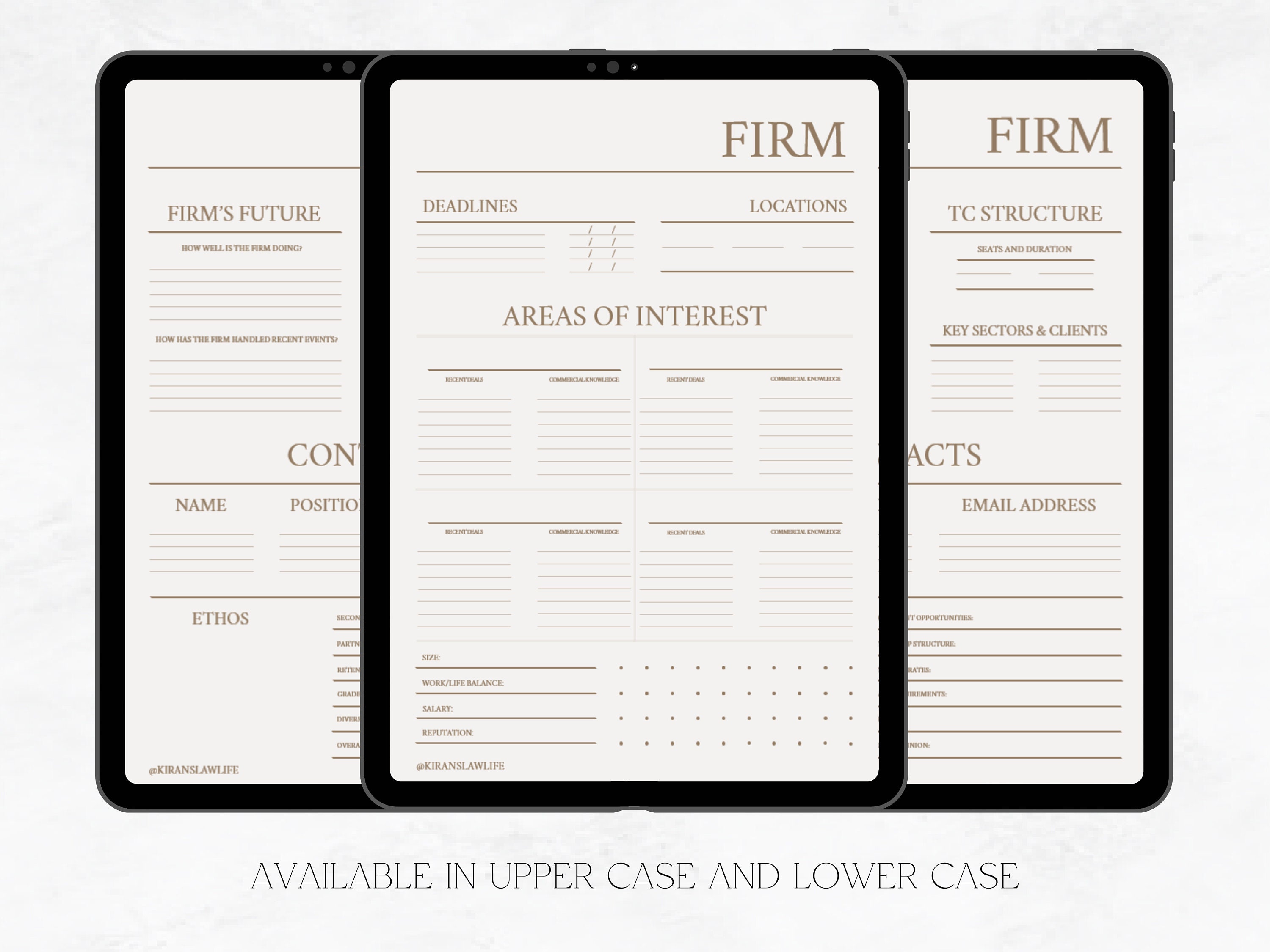 Law Firm Research Template for Students Digital and Printable Goodnotes ...