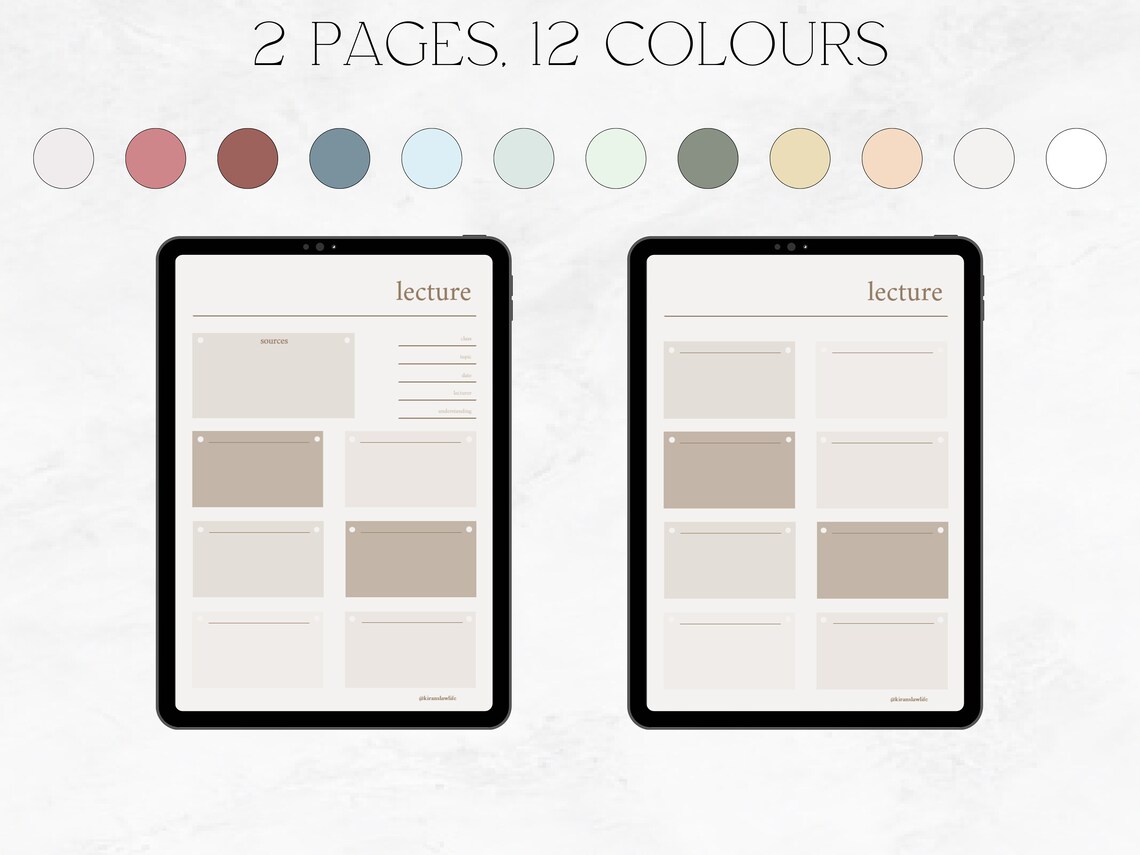 Lecture Notes Template PDF Goodnotes Notability Onenote Student ...