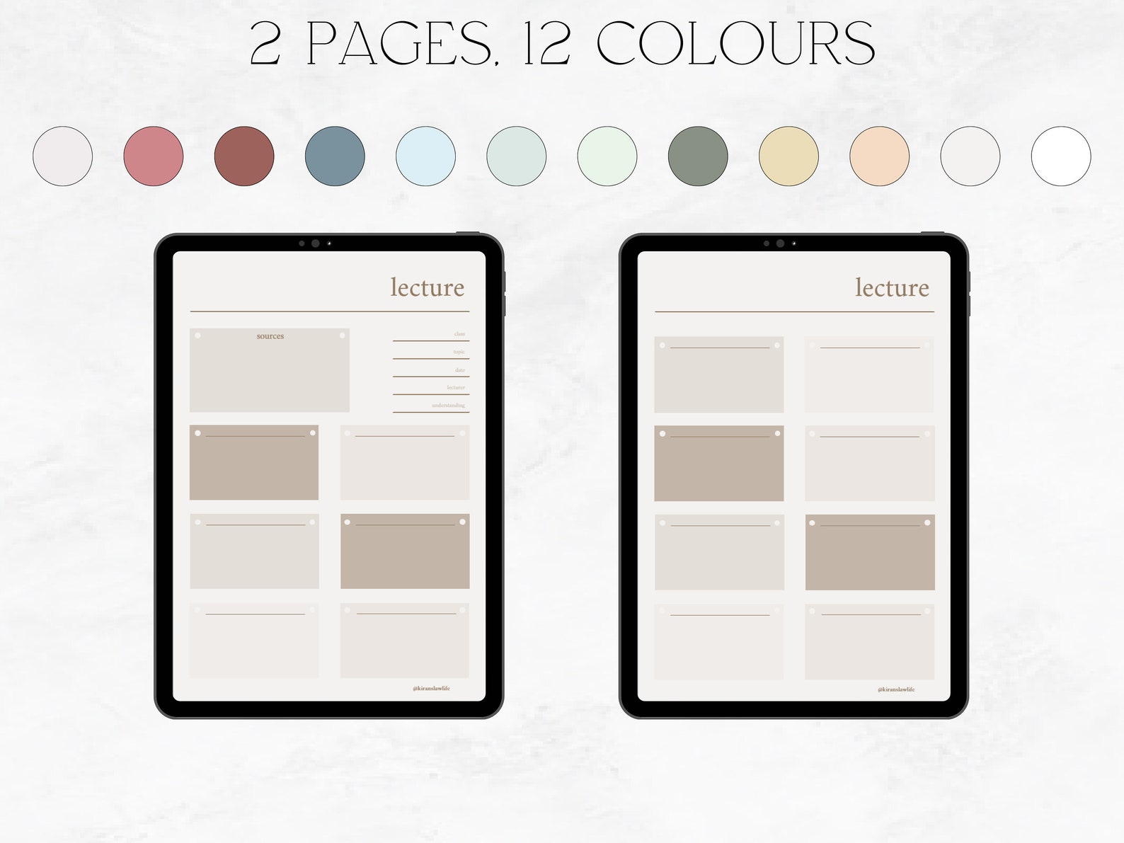 Lecture Notes Template PDF Goodnotes Notability Onenote Student ...
