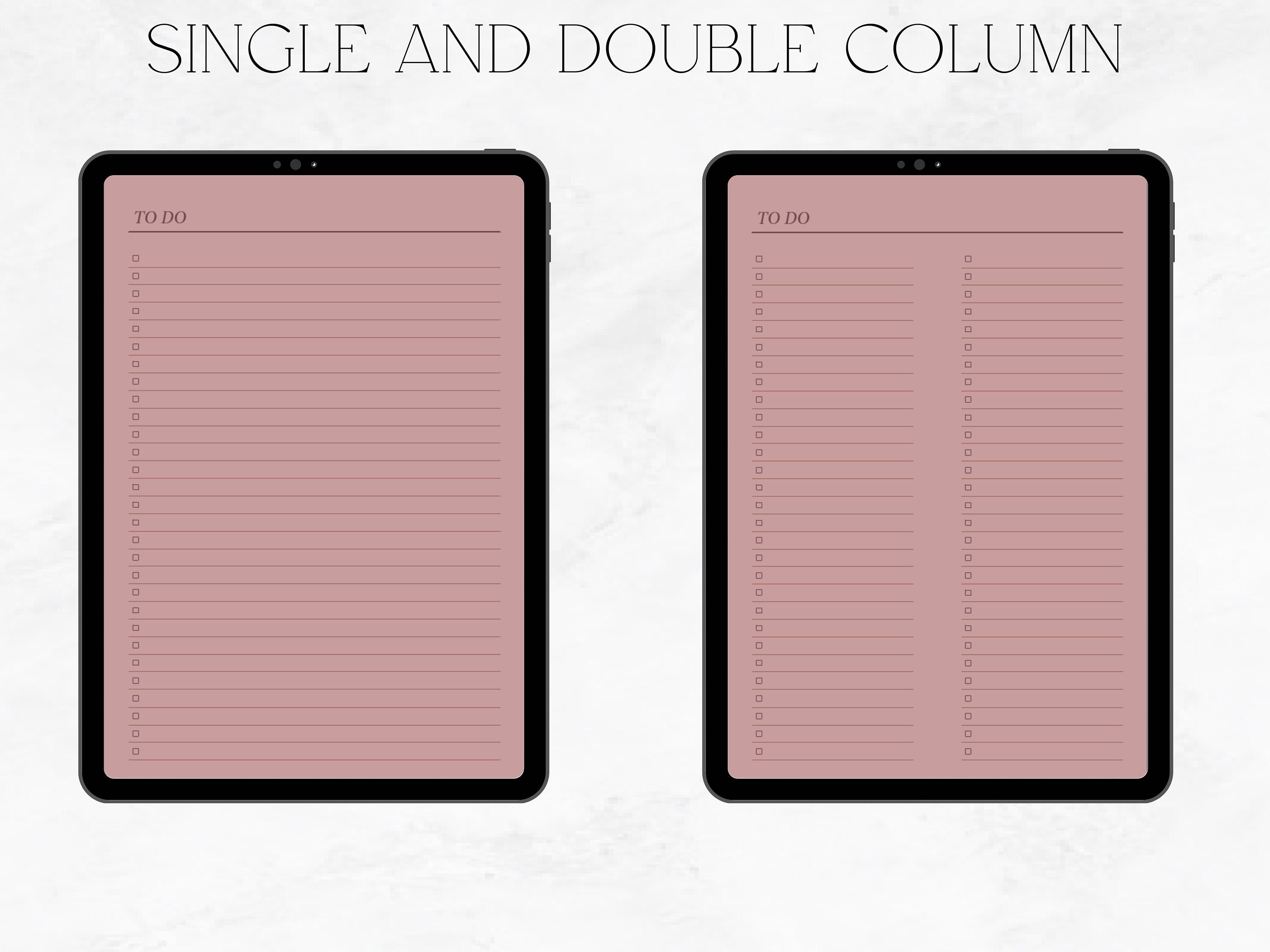 Minimalist Checklist Single and Double Column Portrait and Landscape ...
