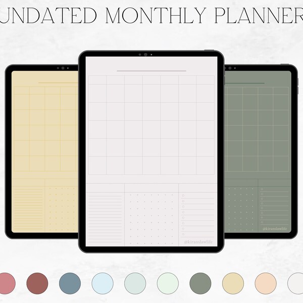 Onenote Undated Monthly Calendar - Etsy