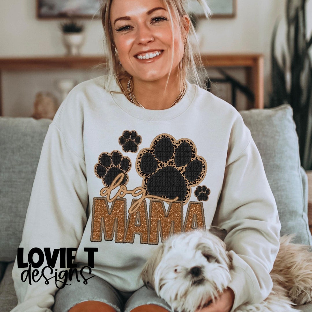 Dog Mama, Dog Mom DTF Transfer, Dog Heat Transfers, Paw Print DTF Print ...