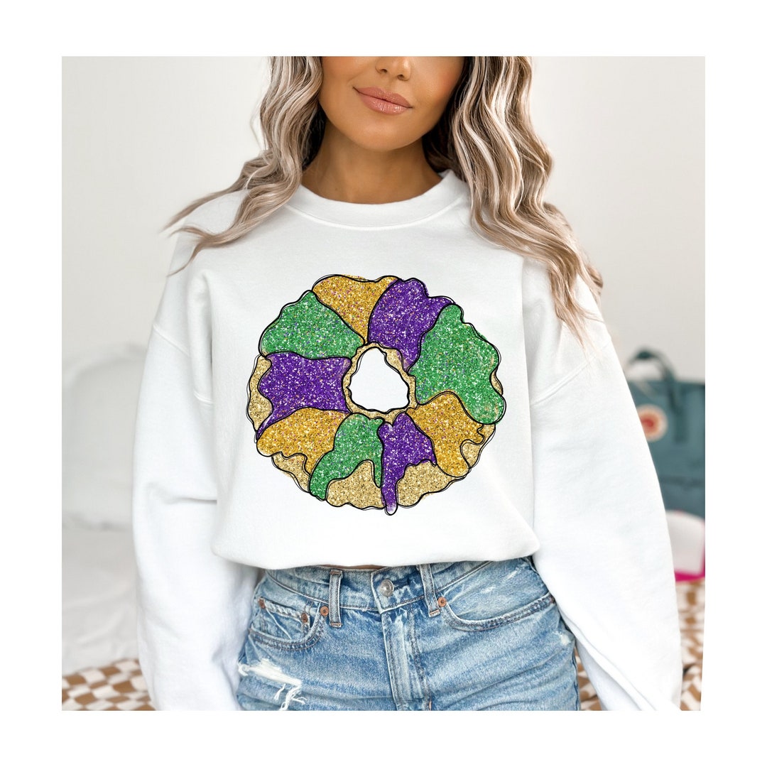 King Cake Faux Glitter, DTF Transfer, Trendy Holiday Print, DTF Print ...