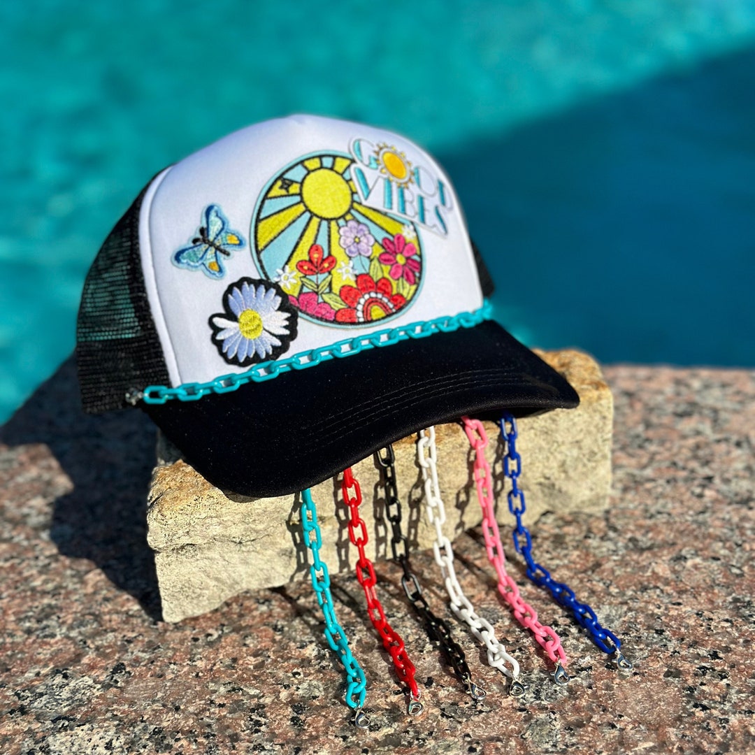 Trucker Hat Chain Acrylic Chain Silver Chain Trucker Hat Accessories ...