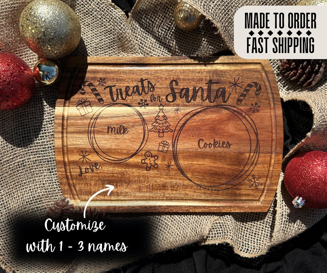 Santa Cookie & Milk Board Santa Personalized Santa Treats for Santa ...