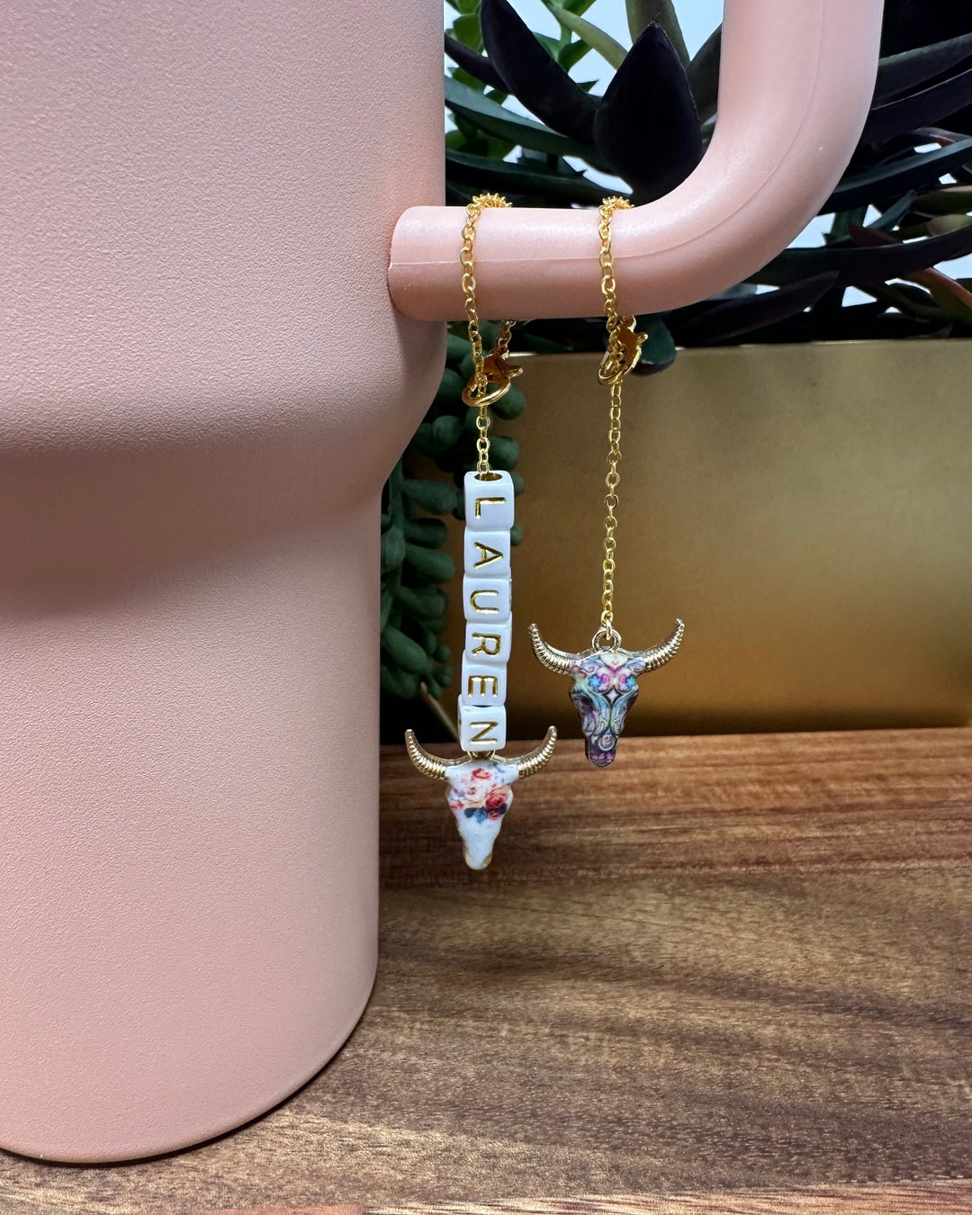 Boho Western Stanley Cup Charm Western Accessory Cup Cow Skull Charm ...