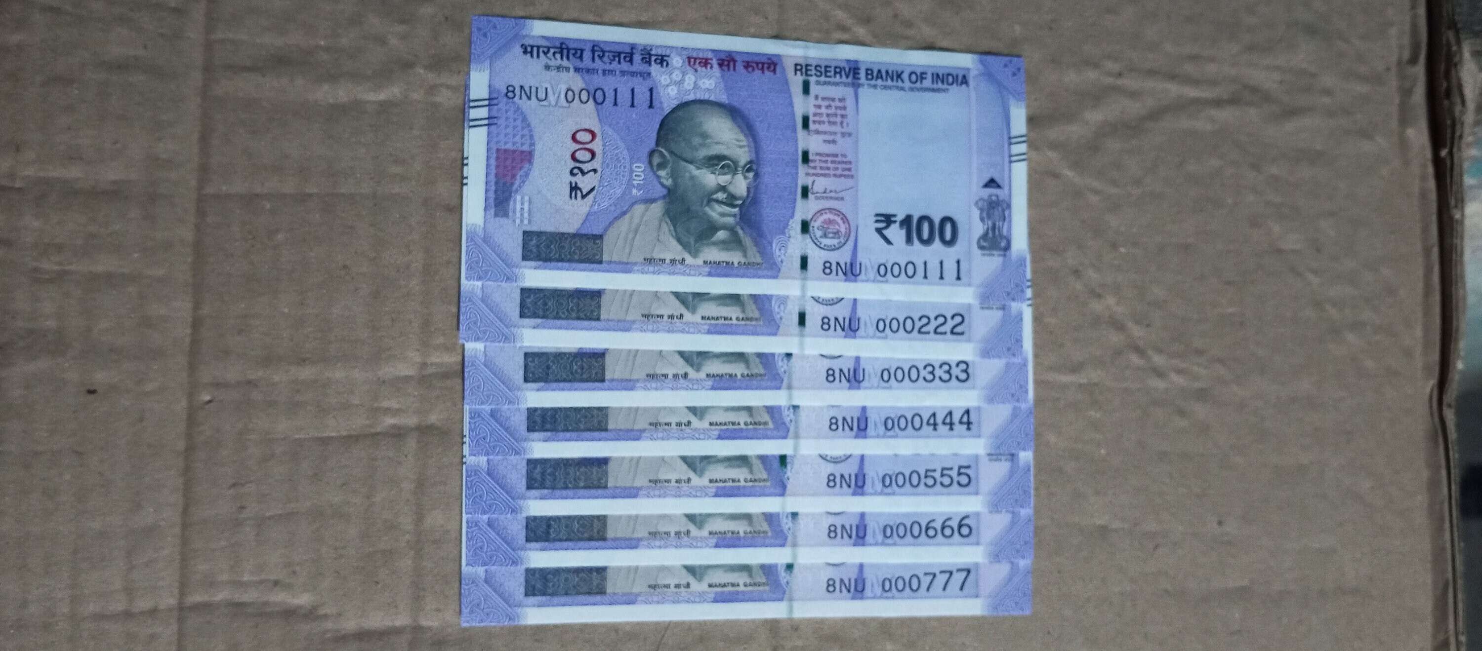 Buy Indian 100 Rupees Triple Right Fancy Numbers 000111-000777 Gem ...