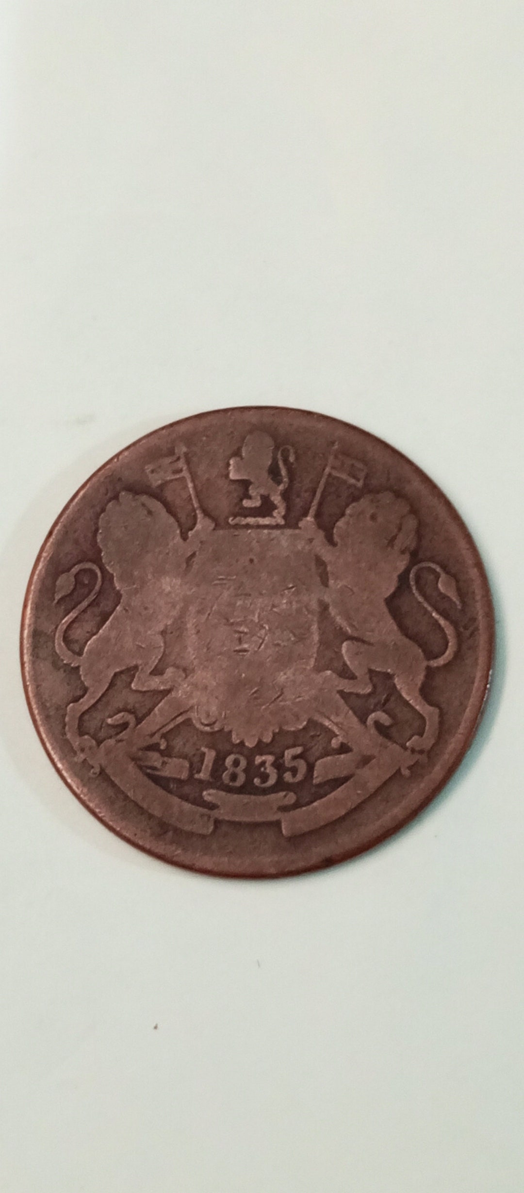 1835 East India Company Half Anna Copper Coin Authentic Relic of ...