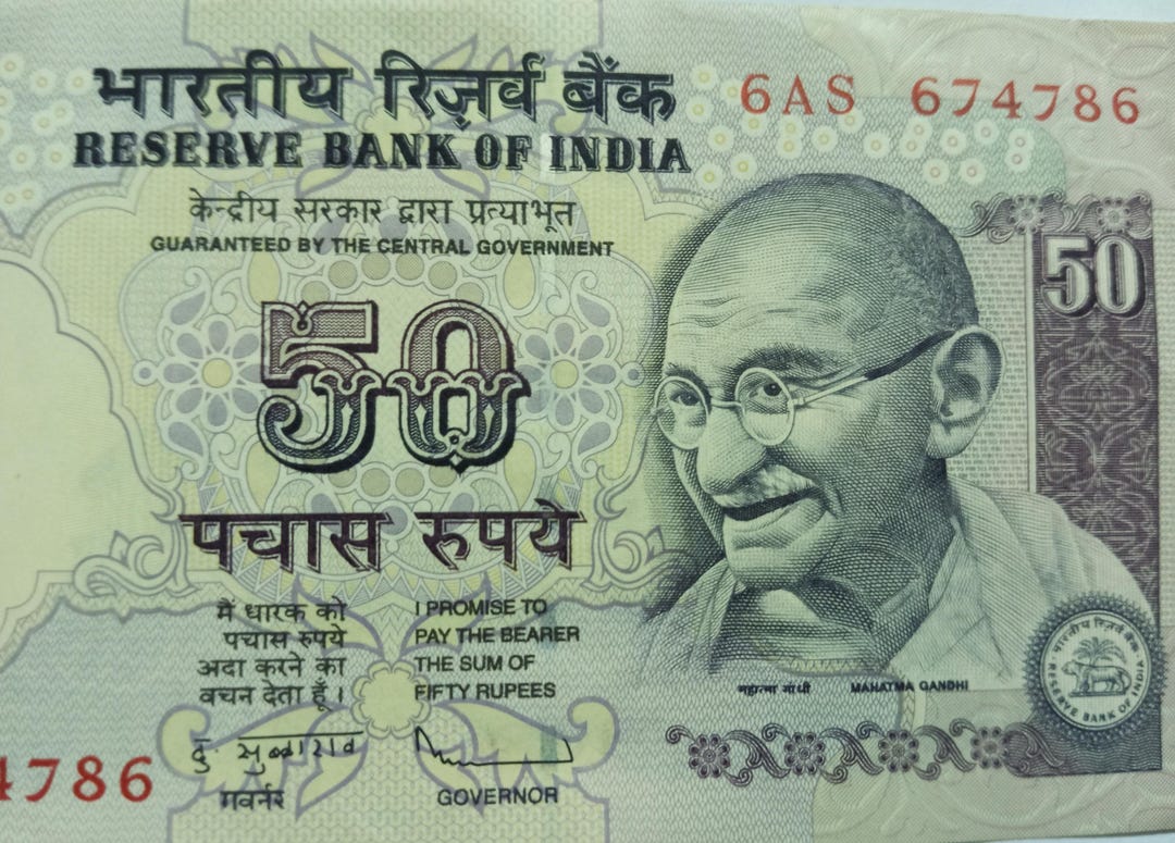 Indian Currency Note With Holy No.786 Rs.50 - Old Pattern - Etsy